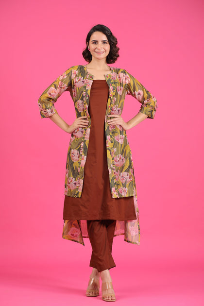 Chanderi Kurta Suit Set Collection - Gillori