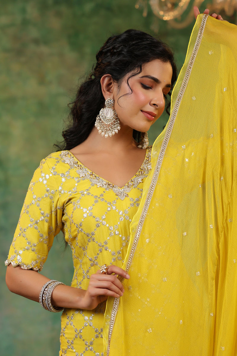 Elegant Golden Glow Garara Set Ethnic Wear – Gillori